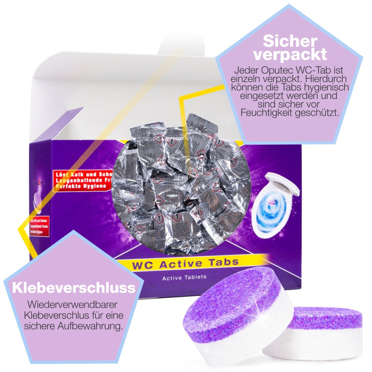 30x WC Active Tabs - Kraftfvolle Abflussreinigung von Toilette und ...